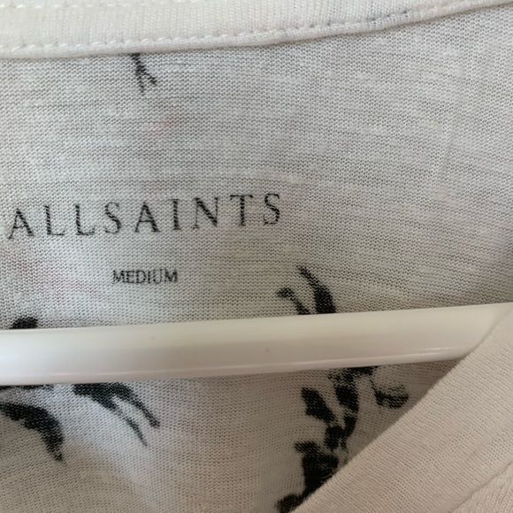All Saints | Tops | All Saints Floral Sporty Crop Tshirt M | Poshmark